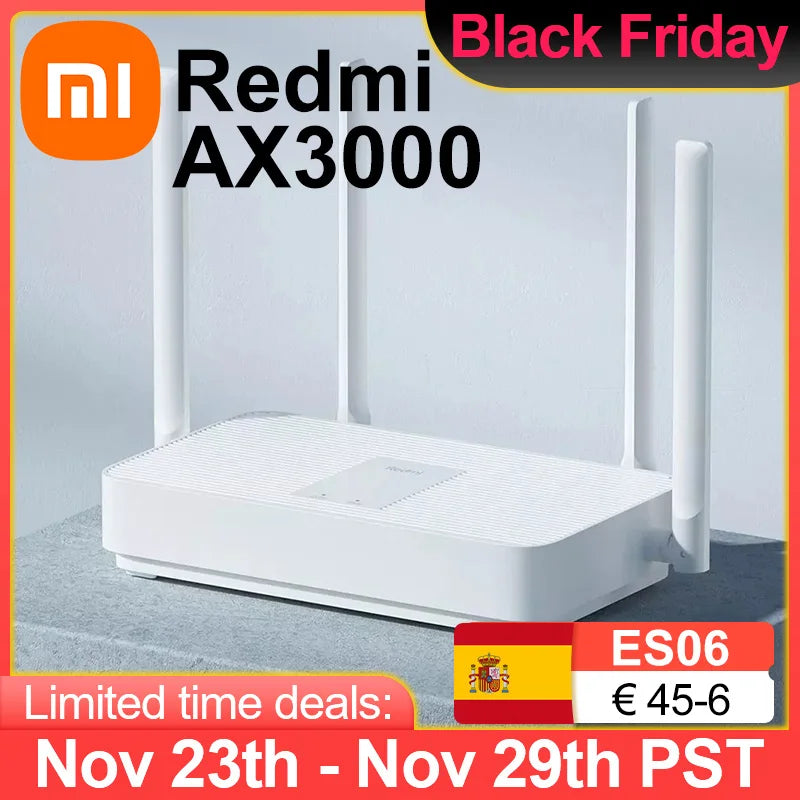 Xiaomi Redmi Ax3000 Router Gigabit Amplifier Wifi 6 Signal Booster Rep ...