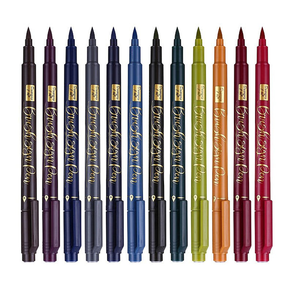 12 Color Calligraphy Brush Pen Write Paint Marker Pens Set for Artist ...