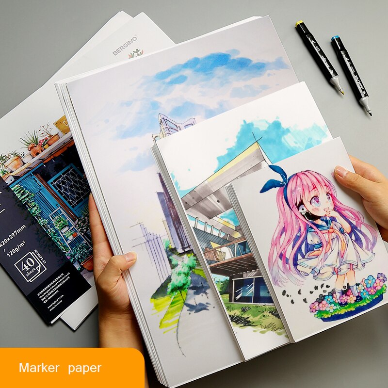 50 Sheet A4/A5 Proffessional Marker paper Sketch Painting Marker Pape ...