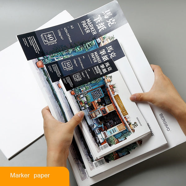 50 Sheet A4/A5 Proffessional Marker paper Sketch Painting Marker Pape ...