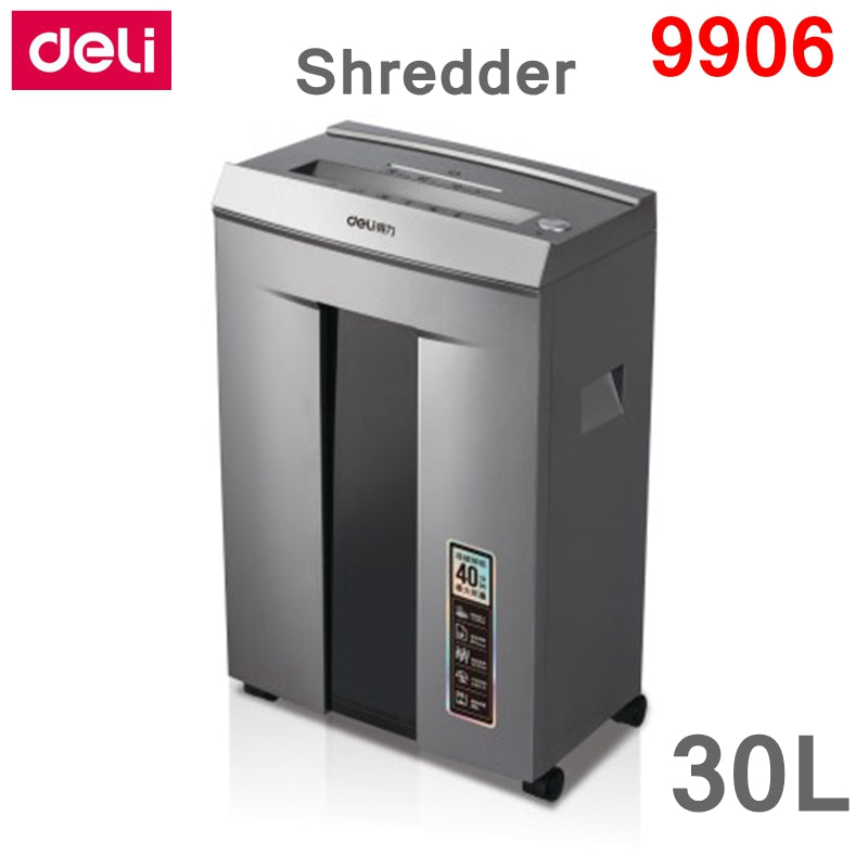 Deli 9906 business type Electric paper shredder office 30L 220VAC 400W ...