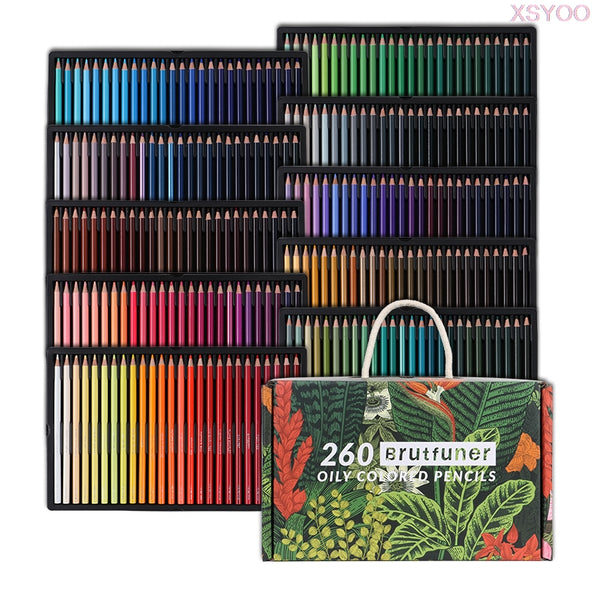 Professional 520 Colors Soft Oil Colors Pencils Wood Sketch Colored Pe ...
