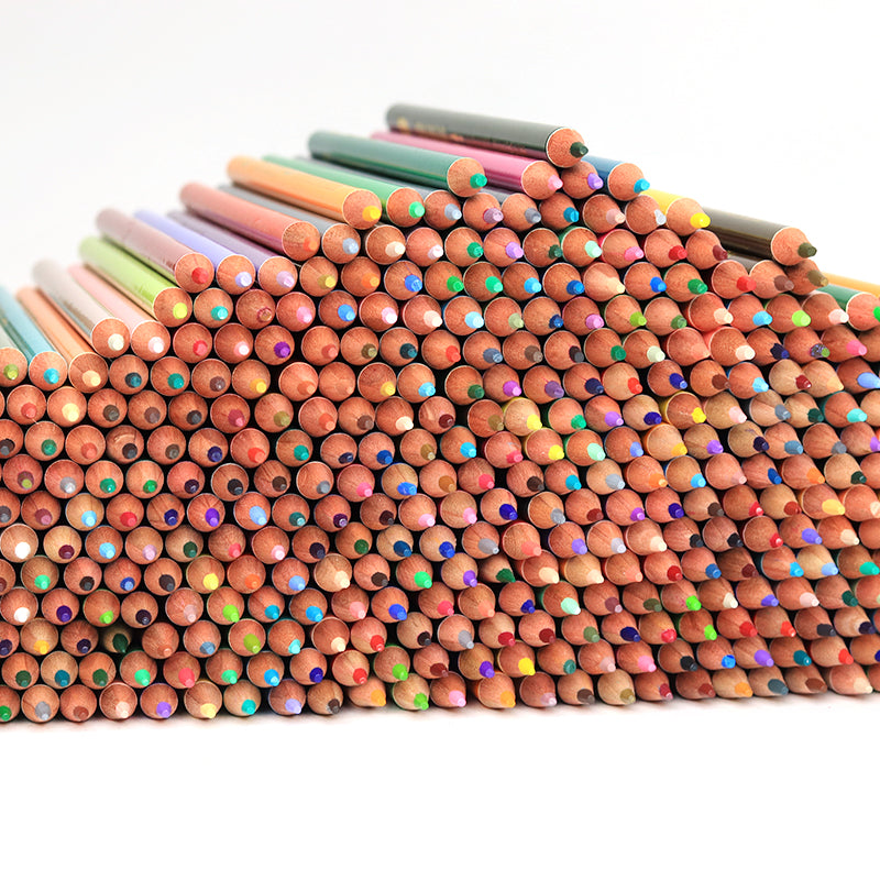 Professional 520 Colors Soft Oil Colors Pencils Wood Sketch Colored Pe ...
